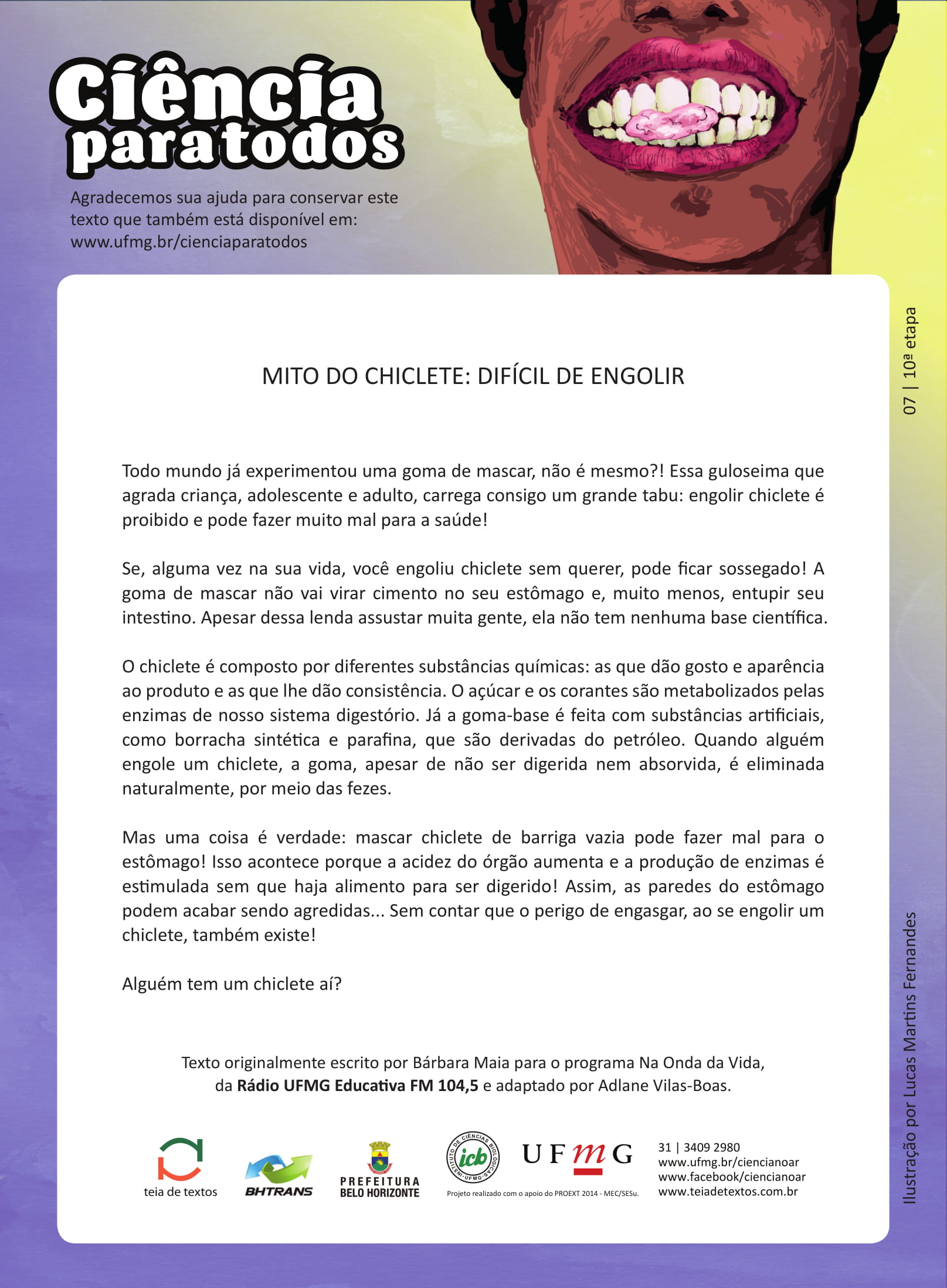 Mito do chiclete difícil de engolir | Ciência no Ar - Programa de ...