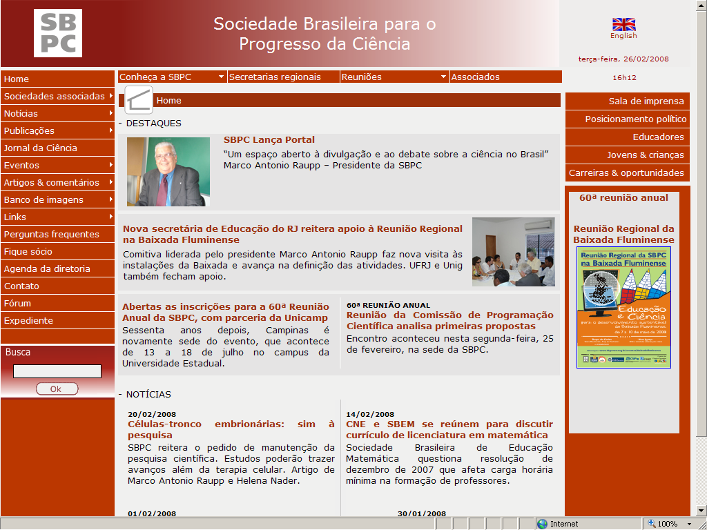 Notícias da UFMG - SBPC lança novo portal na internet